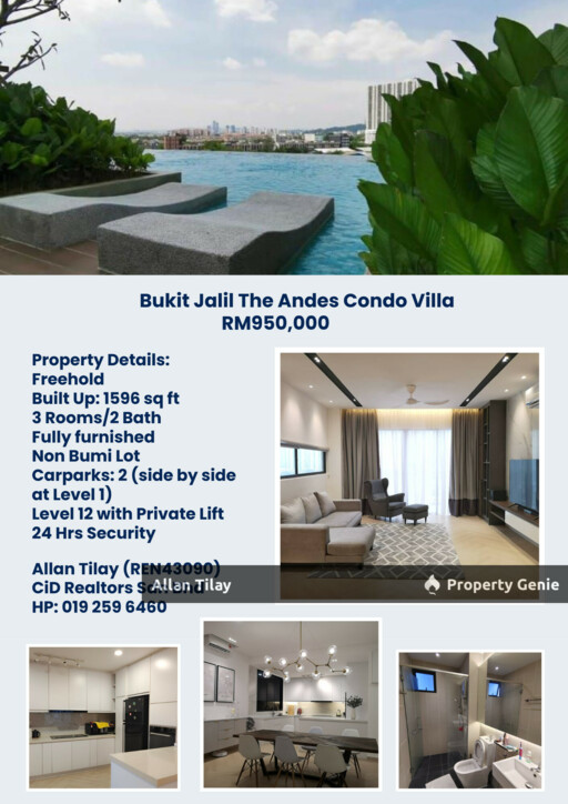 Bukit Jalil The Andes Condo Villa For Sale at RM 950,000.00 By Allan Tilay | Propertygenie.com.my