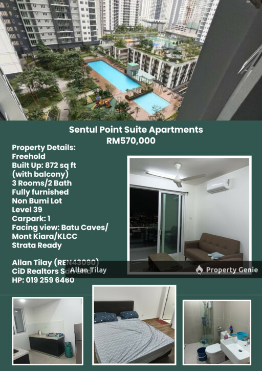 Sentul Point Suite Apartments For Sale at RM 570,000.00 By Allan Tilay ...