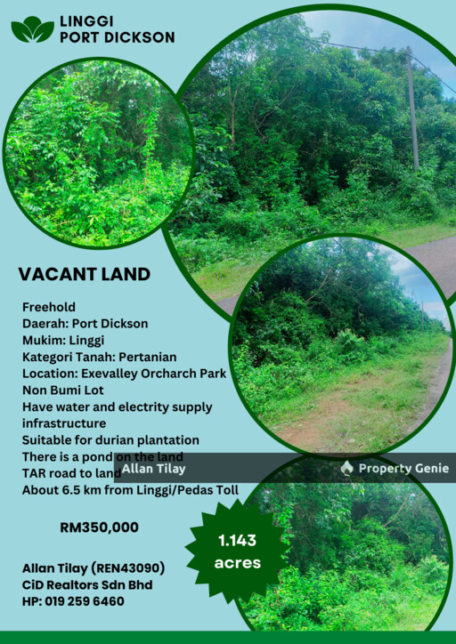 Linggi Vacant Agricultural Land For Sale at RM 350,000.00 By Allan ...
